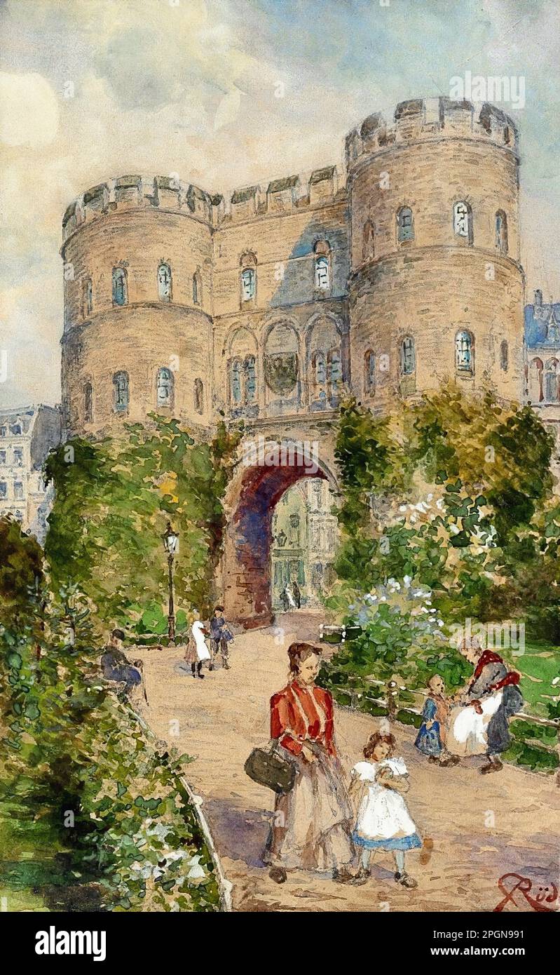 Rudell Carl - The city gate at Rudolfplatz in Cologne - German School ...
