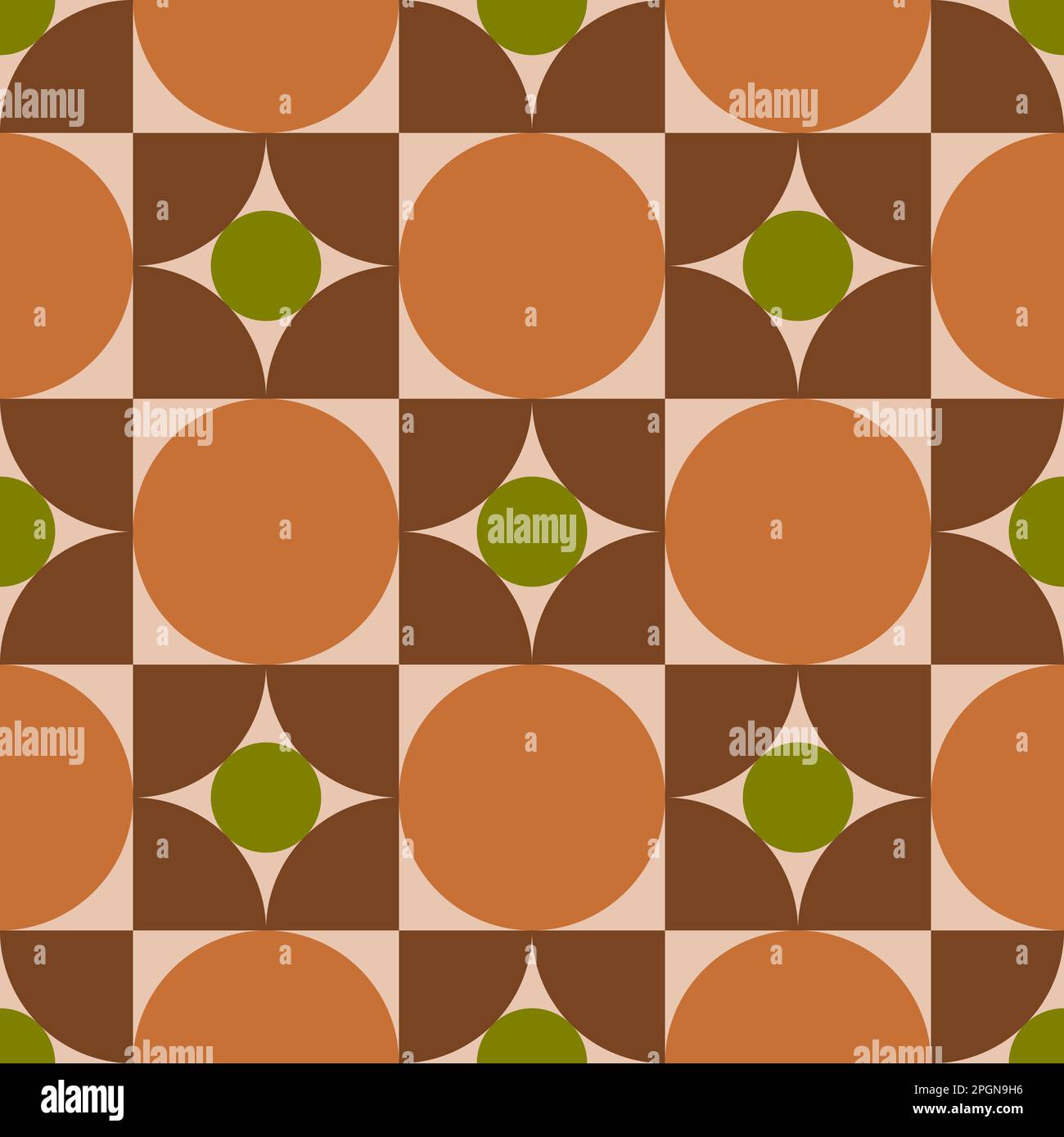 Seamless Vector Graphic Of Circles And Quarter Circles In Shades Of
