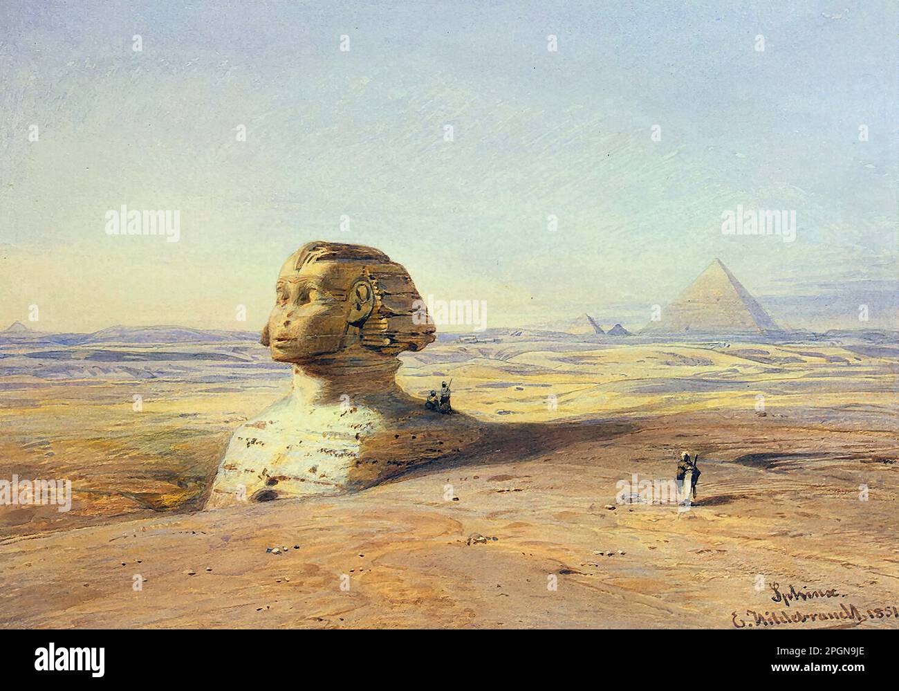 Hildebrandt Eduard - Great Sphinx of Giza with Pyramids in the ...