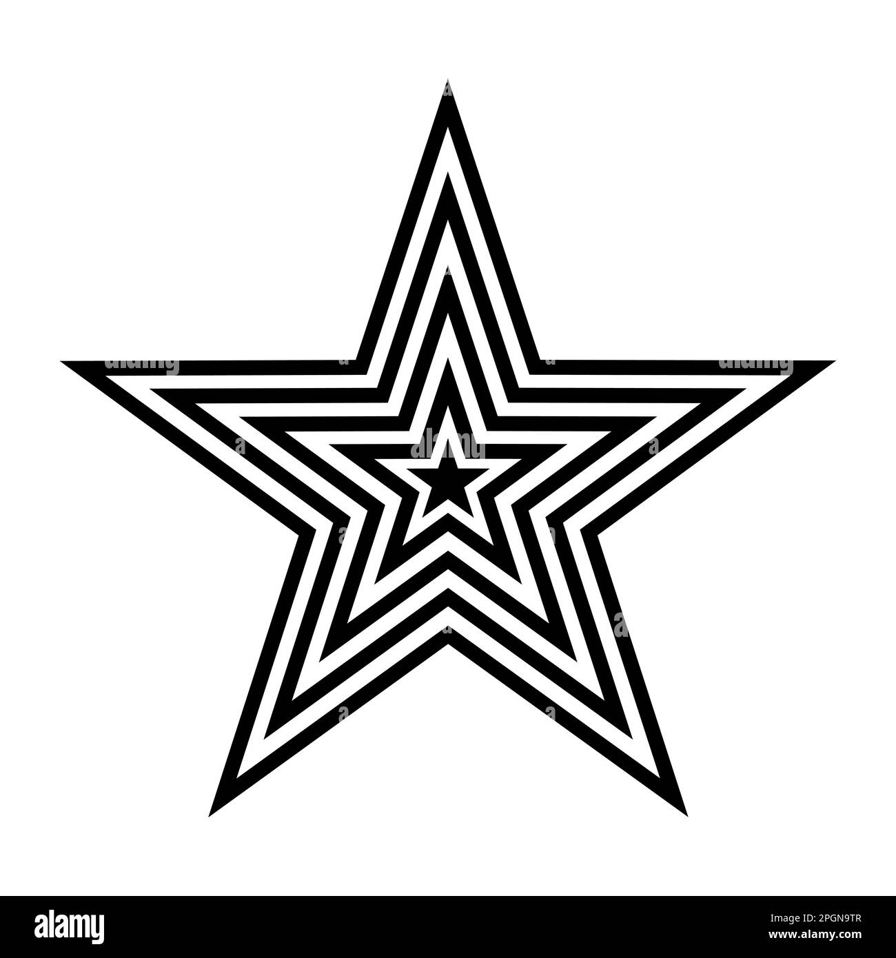 Simple monochrome vector graphic of a repeating five pointed star on a ...