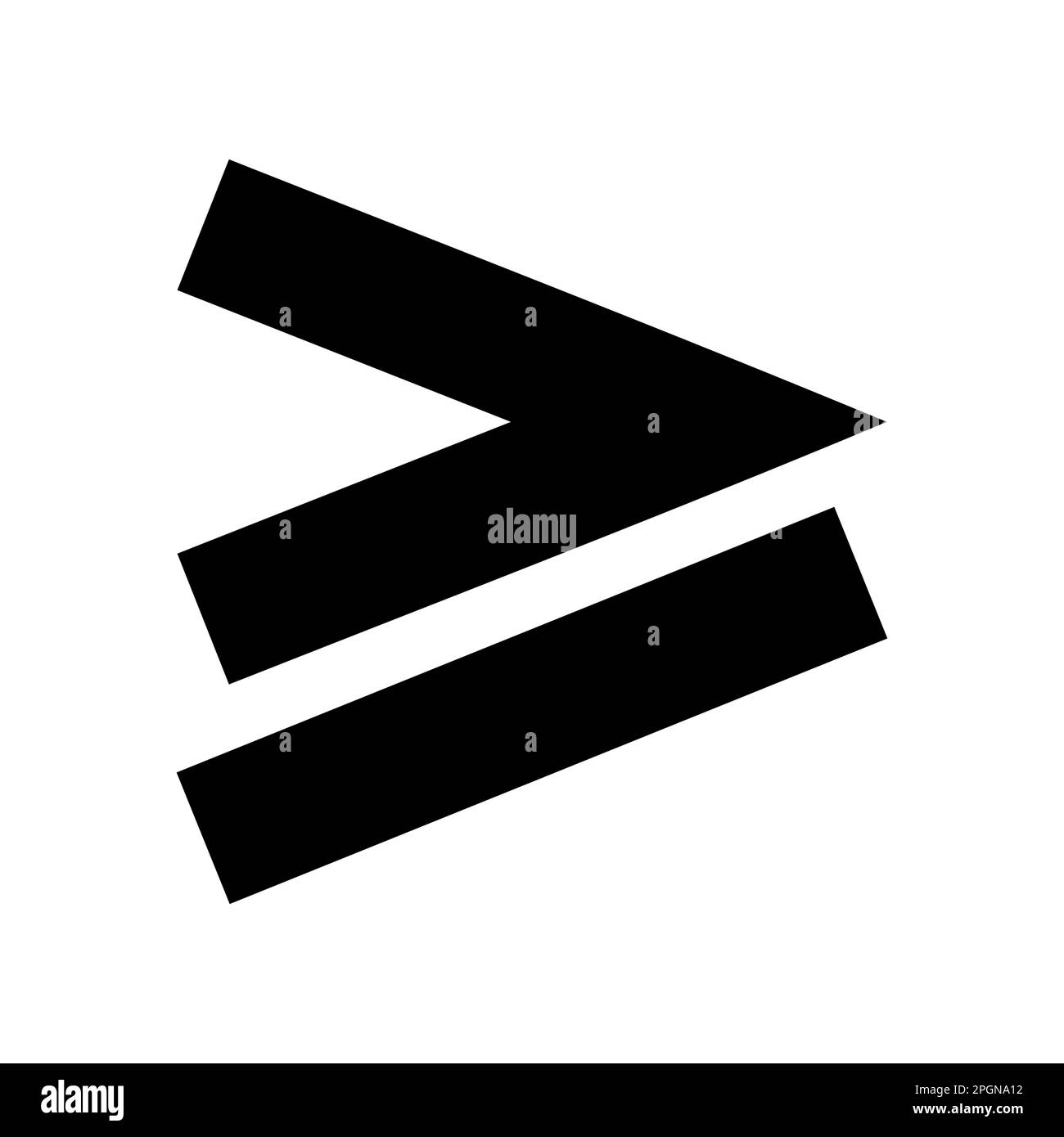 Monochrome Vector Graphic Of A Greater Than Or Equals Sign This Could Be Used In The Teaching