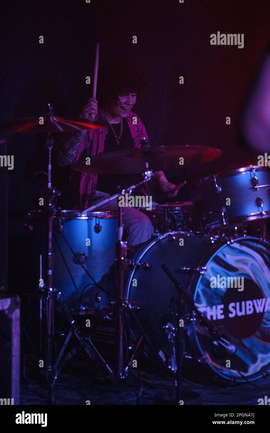 British indie rock band, The Subways, performing at the Frannz Club in ...