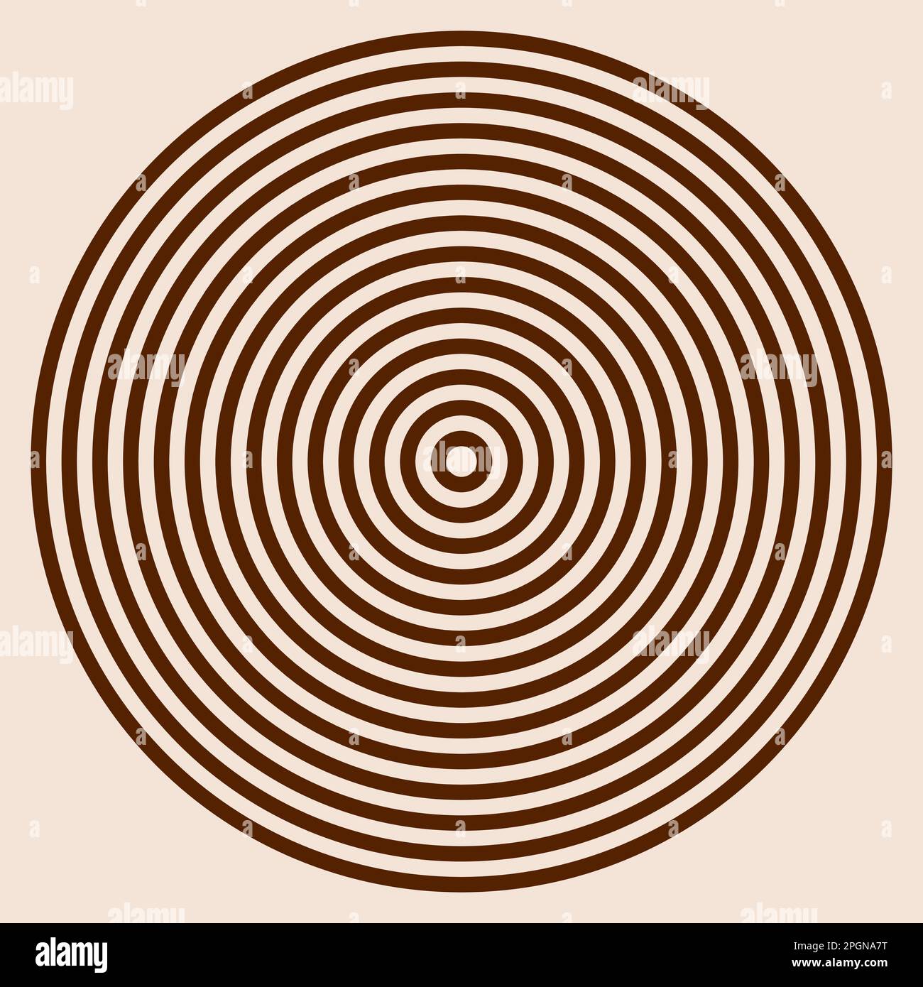 Brown and beige vector graphic of equi spaced concentric circles Stock ...