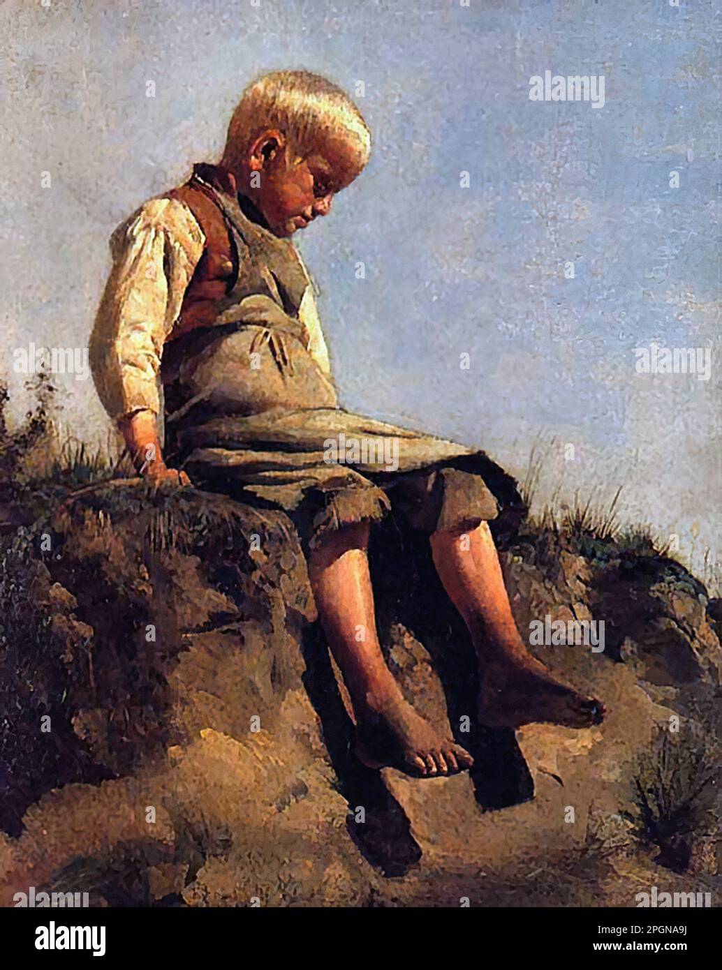 Lenbach Franz Von - Boy in the Sun - German School - 19th Century ...