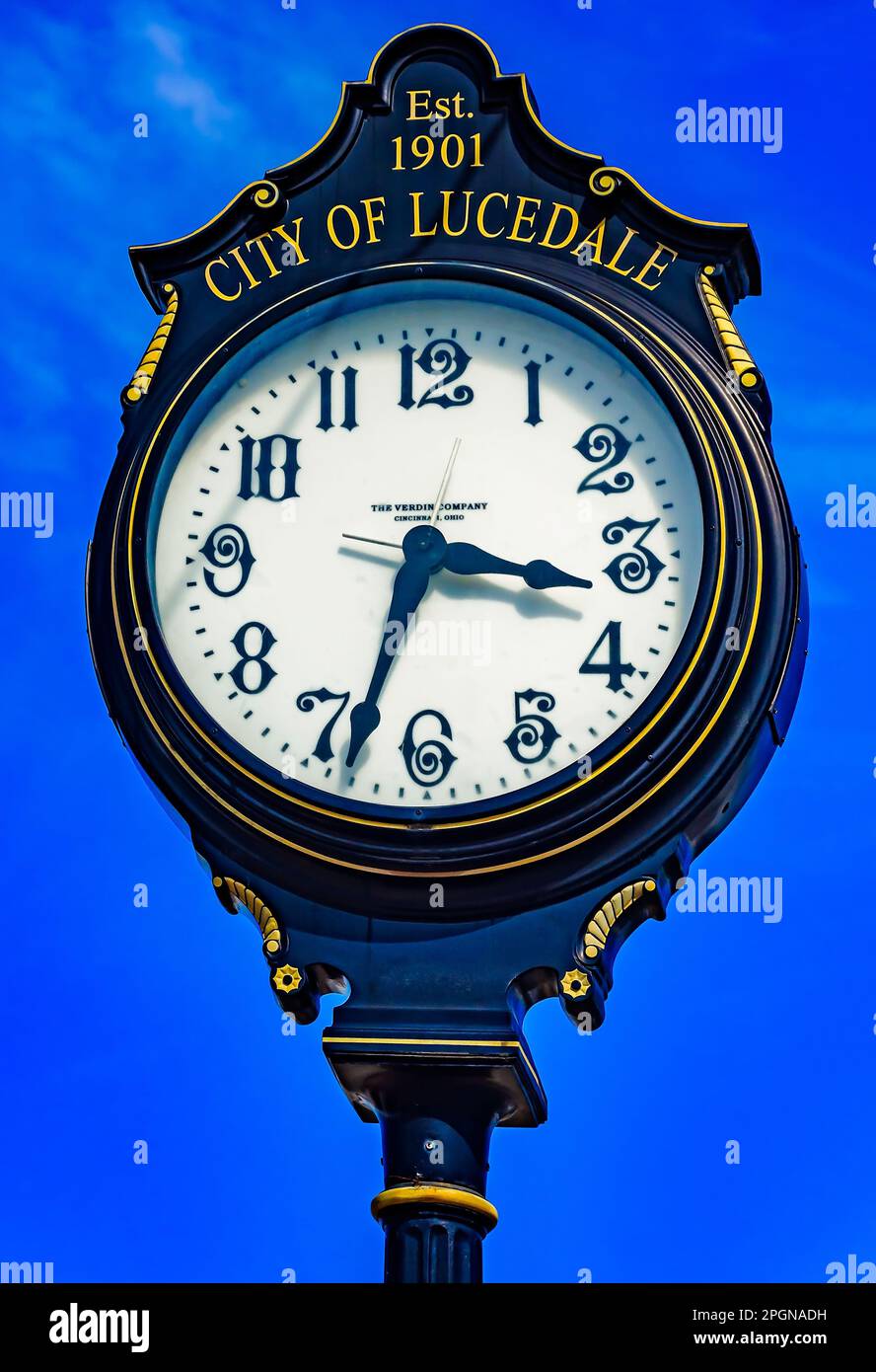 Lucedale city hall clock hi-res stock photography and images - Alamy