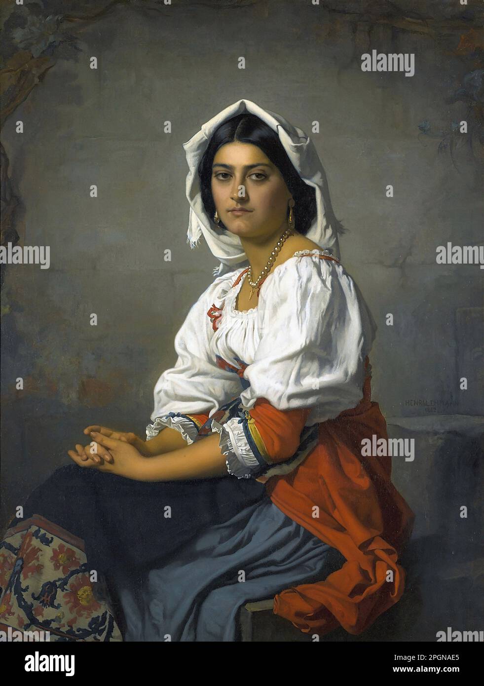 Lehmann Henri - La Jeune Italienne - German School - 19th Century ...
