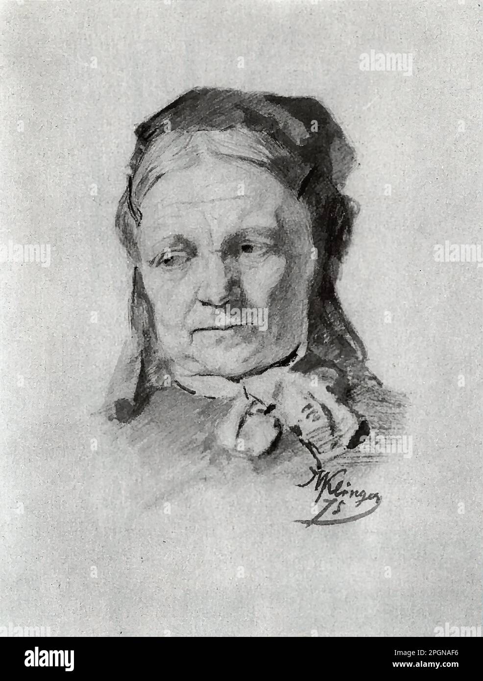 Klinger Max - The Artist's Mother 1 - German School - 19th Century ...