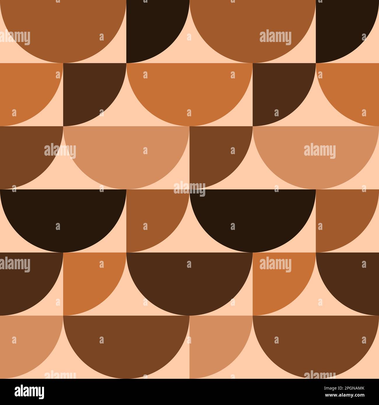 Seamless vector graphic of semi circles and quarter circles in shades of brown. It might be used ...