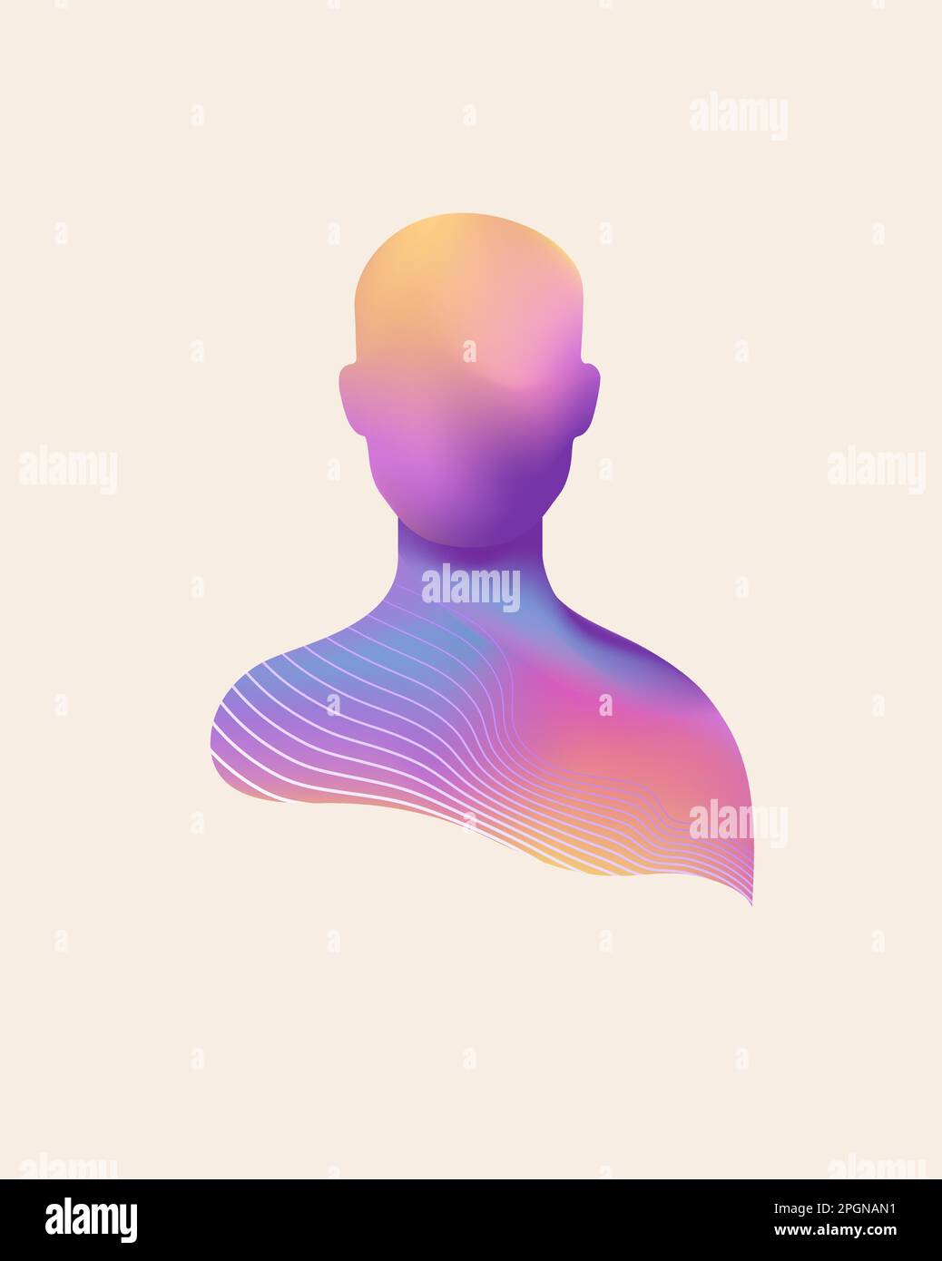 Psychology, Dream, Mental Health concept illustration. Brain ...