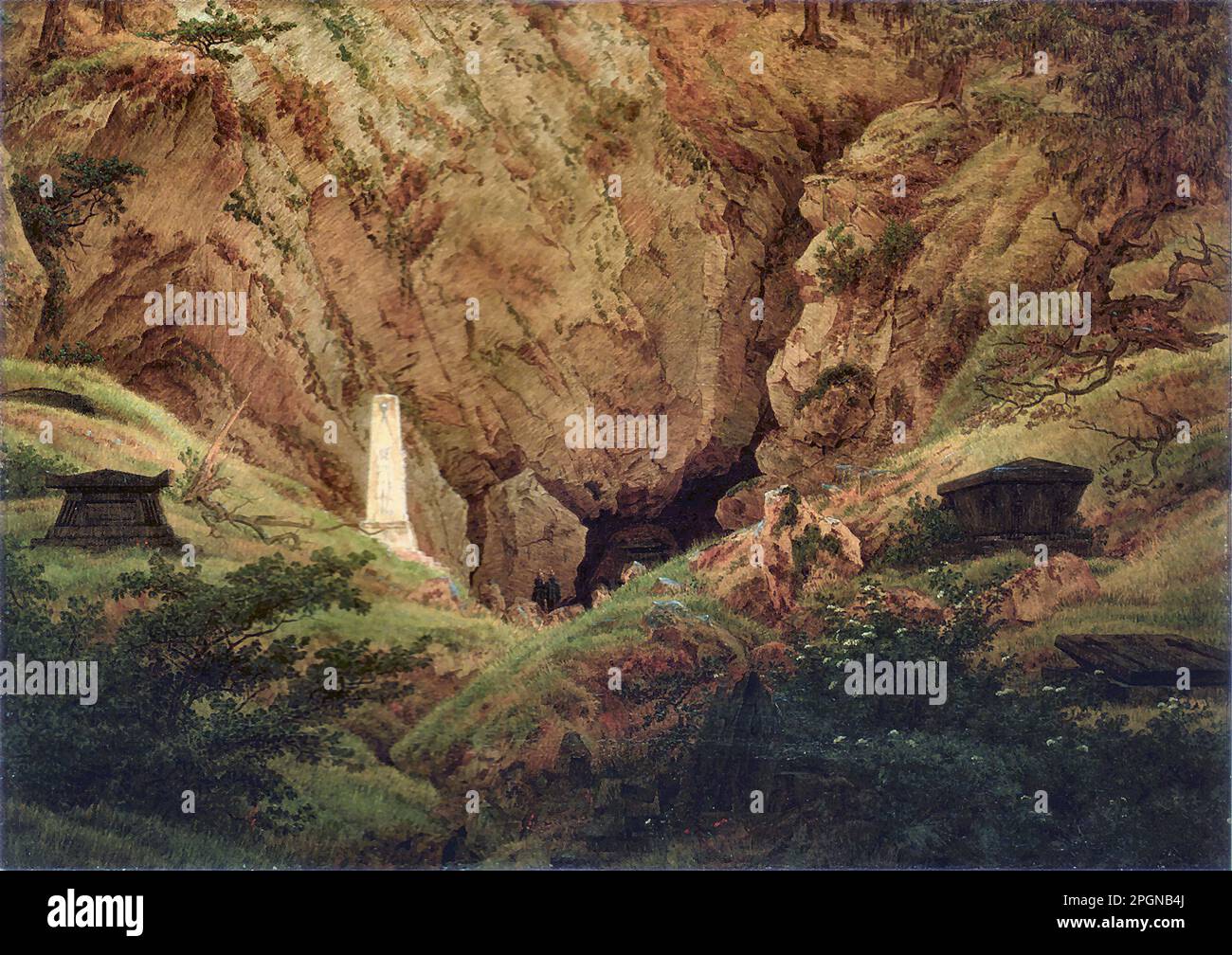 Friedrich Caspar David - Tombs of old heroes (Grab Des Arminius fallen ...