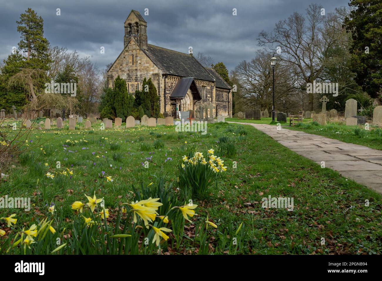 Adel Parish Church of St John the Baptist, Leeds Stock Photo - Alamy