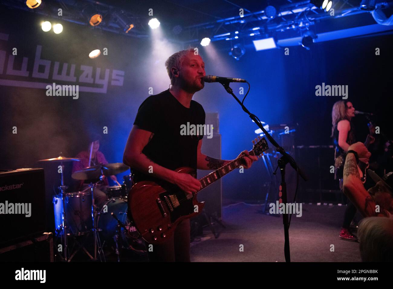 British indie rock band, The Subways, performing at the Frannz Club in ...