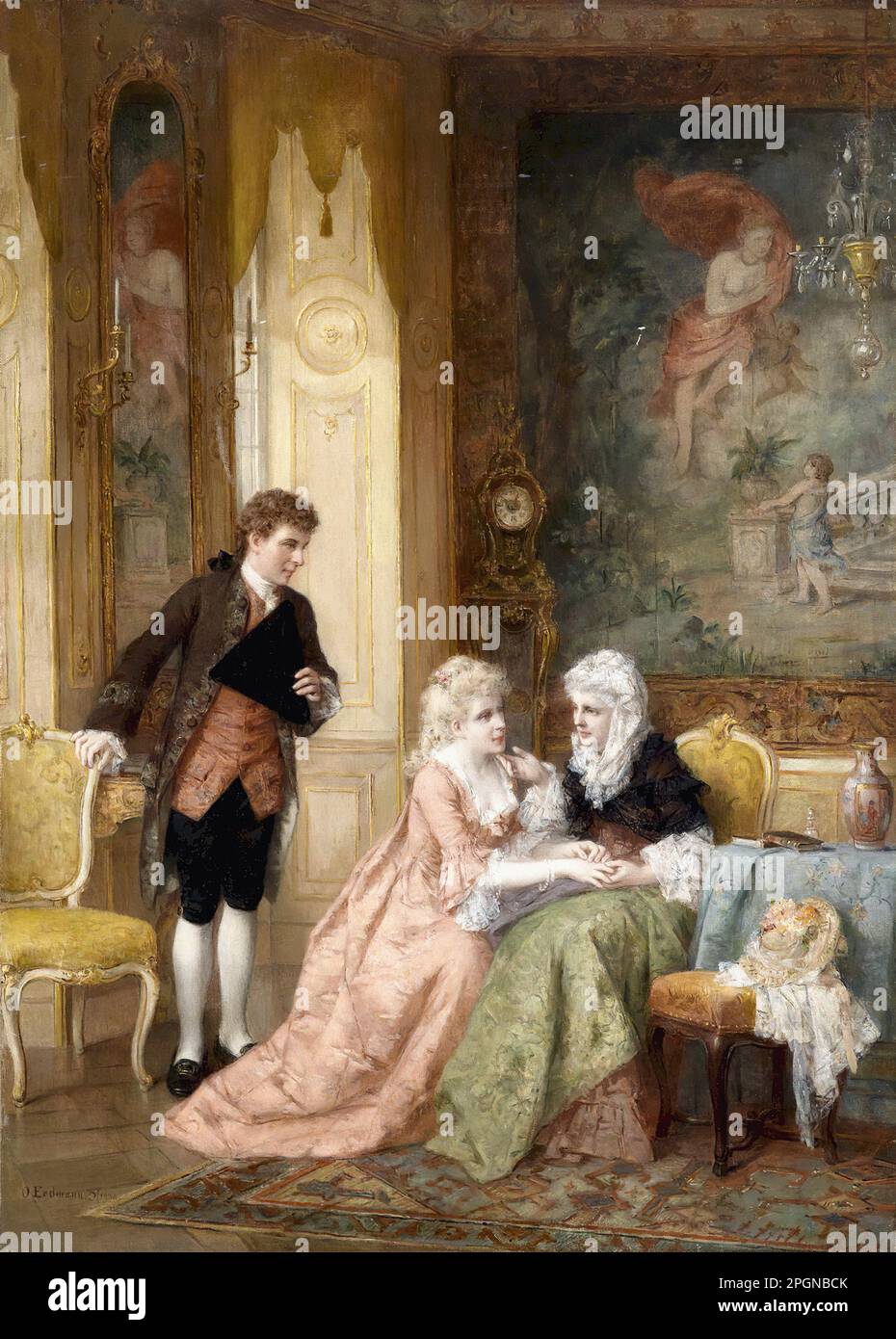 Erdmann Otto Wilhelm - Visit to the Old Lady - German School - 19th ...