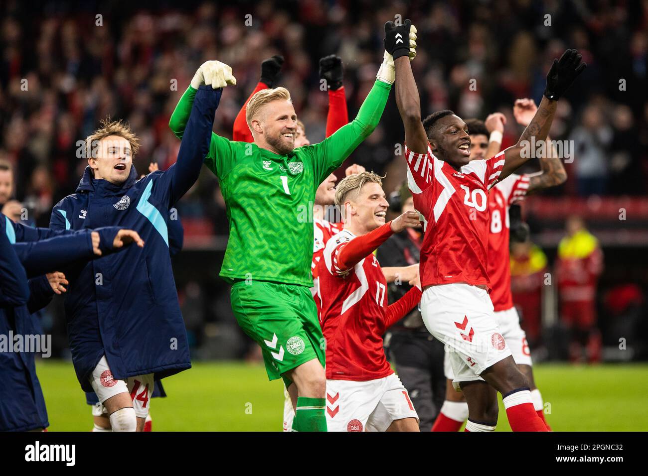 Copenhagen, Denmark. 23rd Mar, 2023. Goalkeeper Kasper Schmeichel (1 ...