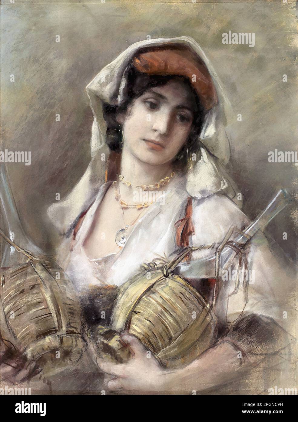 Piglhein Bruno - Portrait Of A Girl From The Alban Hills With Two ...