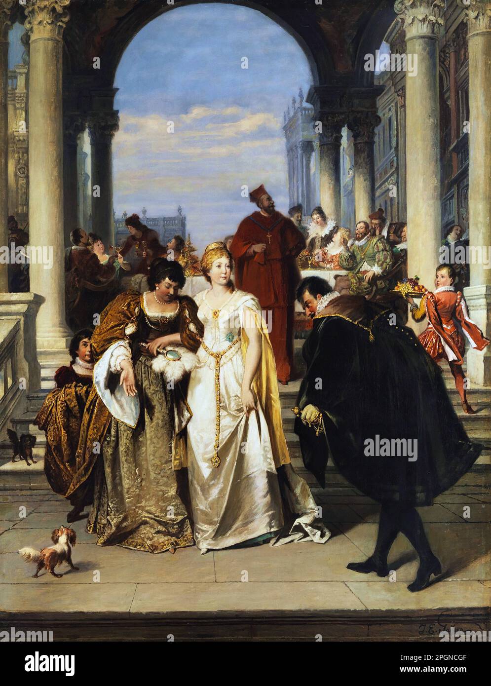 Gaisser Jakob Emanuel - The Greeting - German School - 19th Century ...