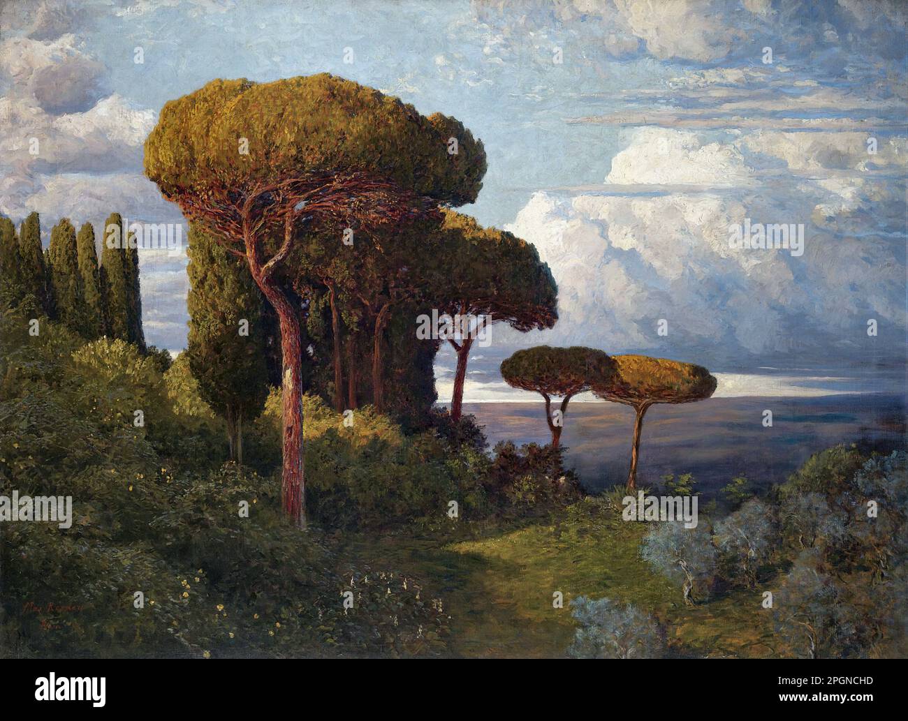 Roeder Max - Pine Trees near Rome - German School - 19th and Early 20th ...