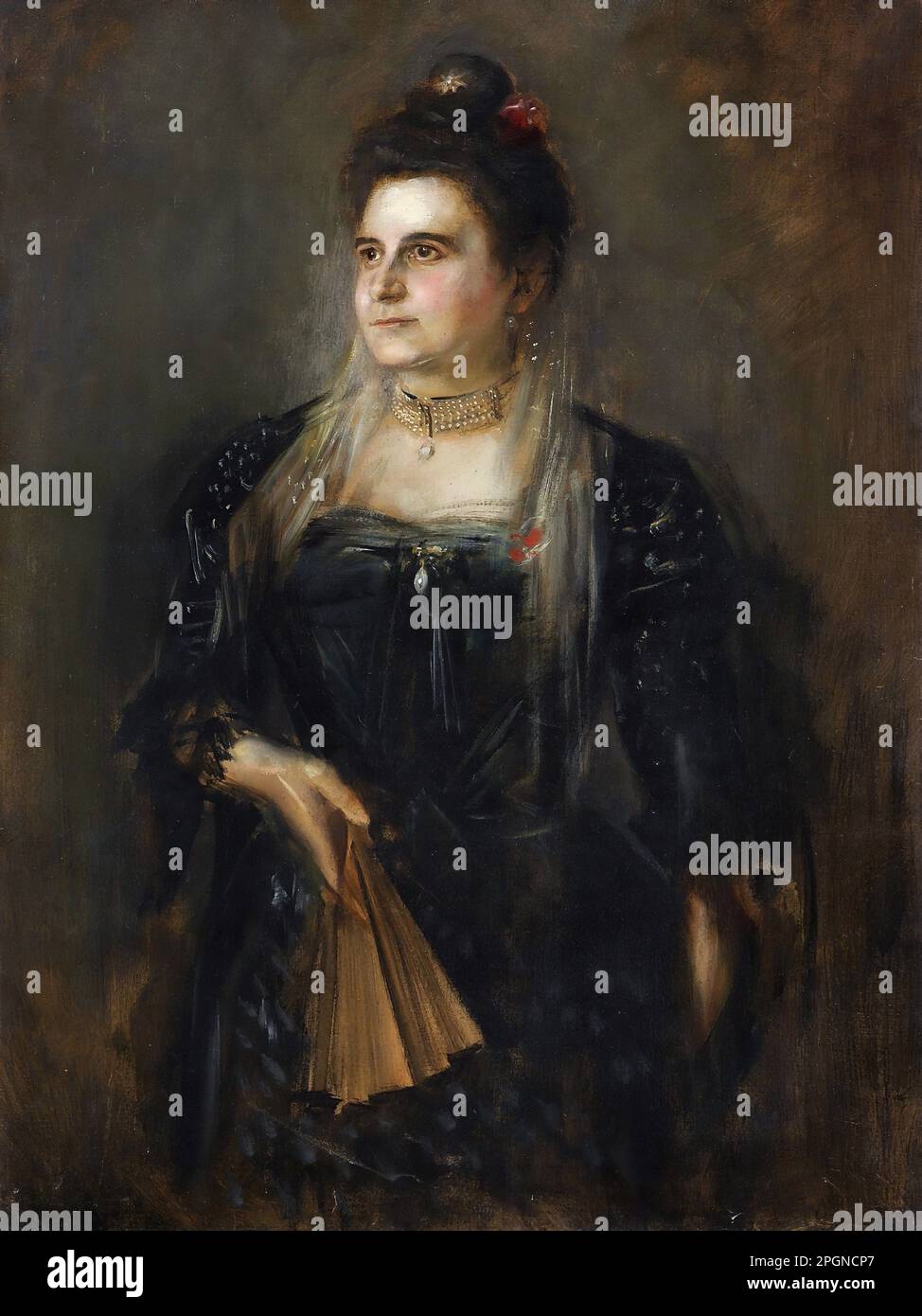 Lenbach Franz Von - Mrs. Consul Landau - German School - 19th Century ...