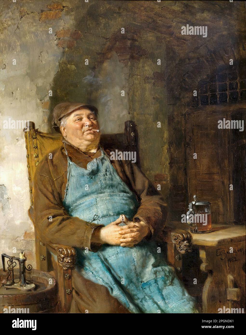 Grutzner Eduard Von - cigar-smoking master brewer - German School ...