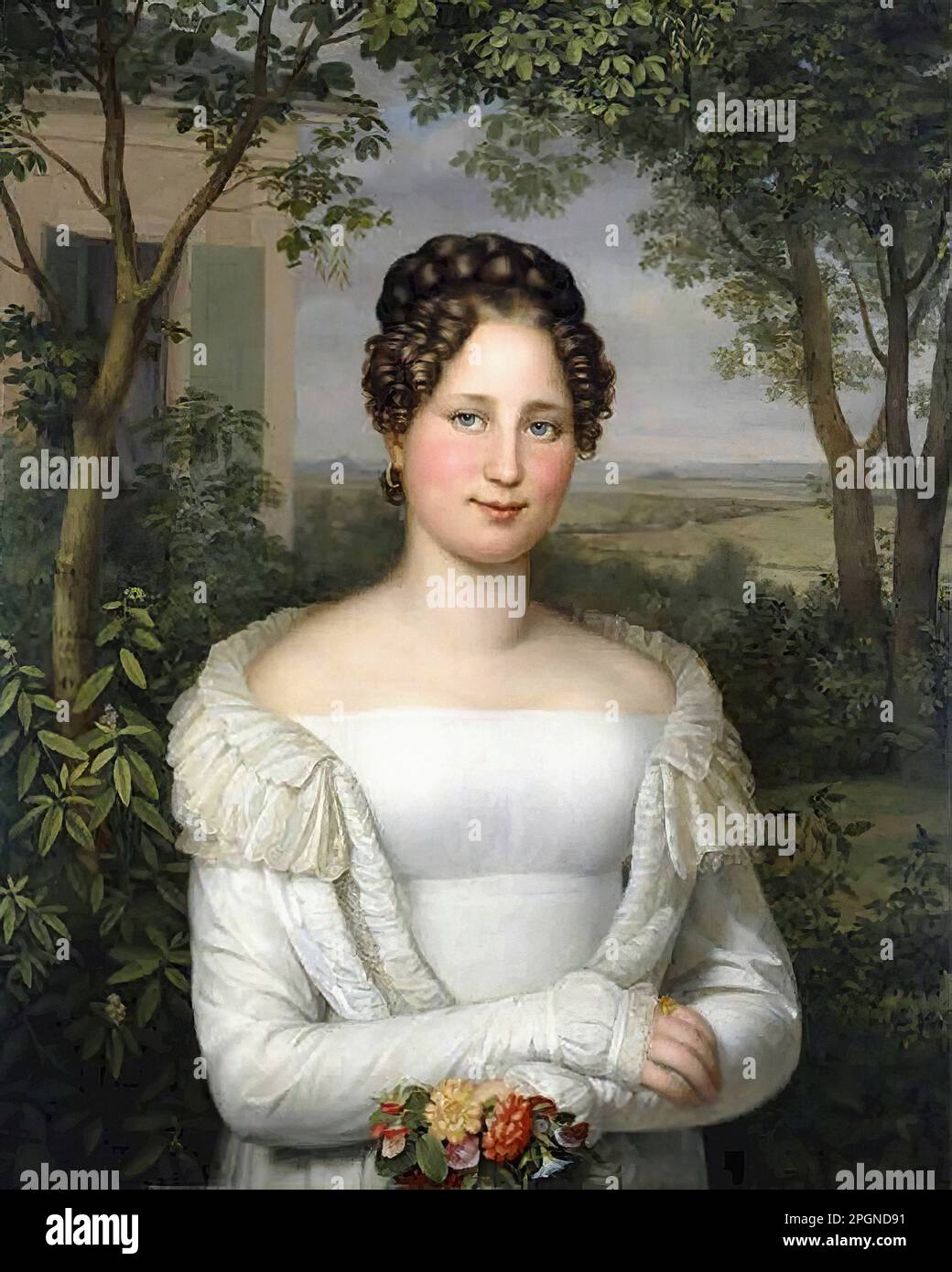 Embde August Von Der - Portrait of Mrs. Horstmann - German School ...