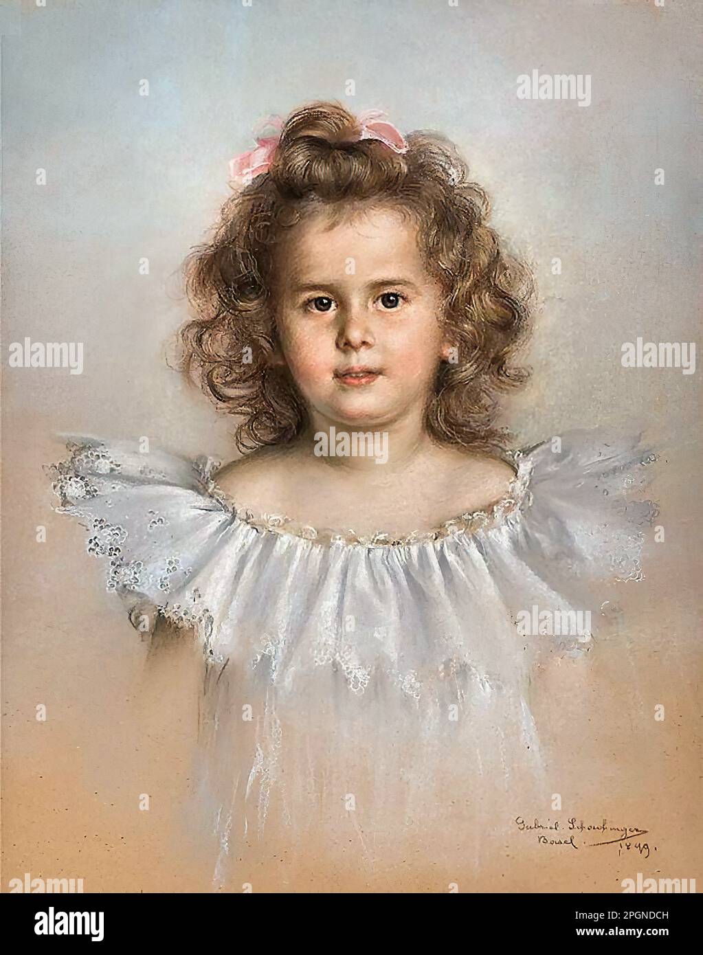 Schachinger Gabriel - Portrait of a Girl - German School - 19th Century ...