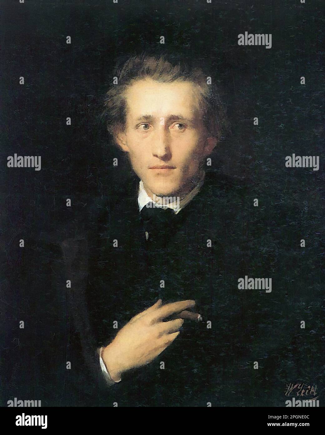 Leibl Wilhelm - Portrait Of The Sculptor Tobias Weiss - German School ...