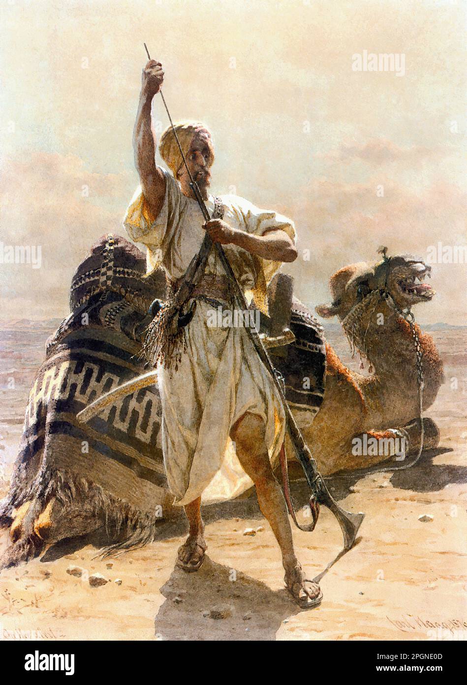 Hague Carl - the Alert - German School - 19th Century - Haag Carl - the ...