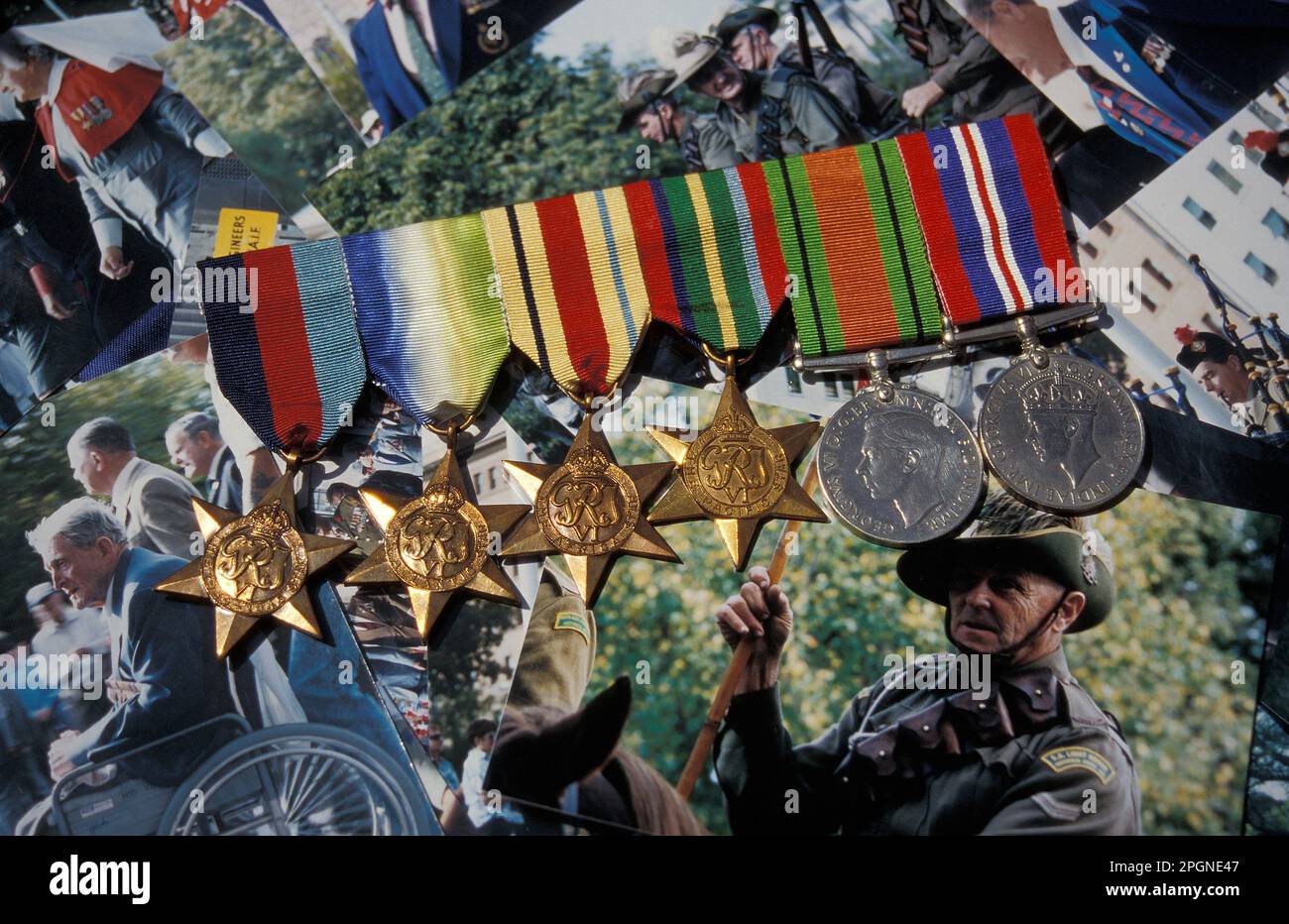 MEMORIES OF ANZAC DAY FEATURING MEDALS, RIBBONS AND IMAGES OF ...