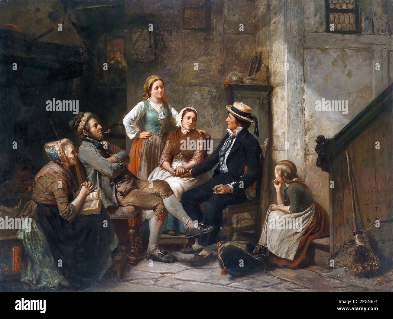 Hubner Carl Wilhelm - Return of the Young Seaman - German School - 19th ...