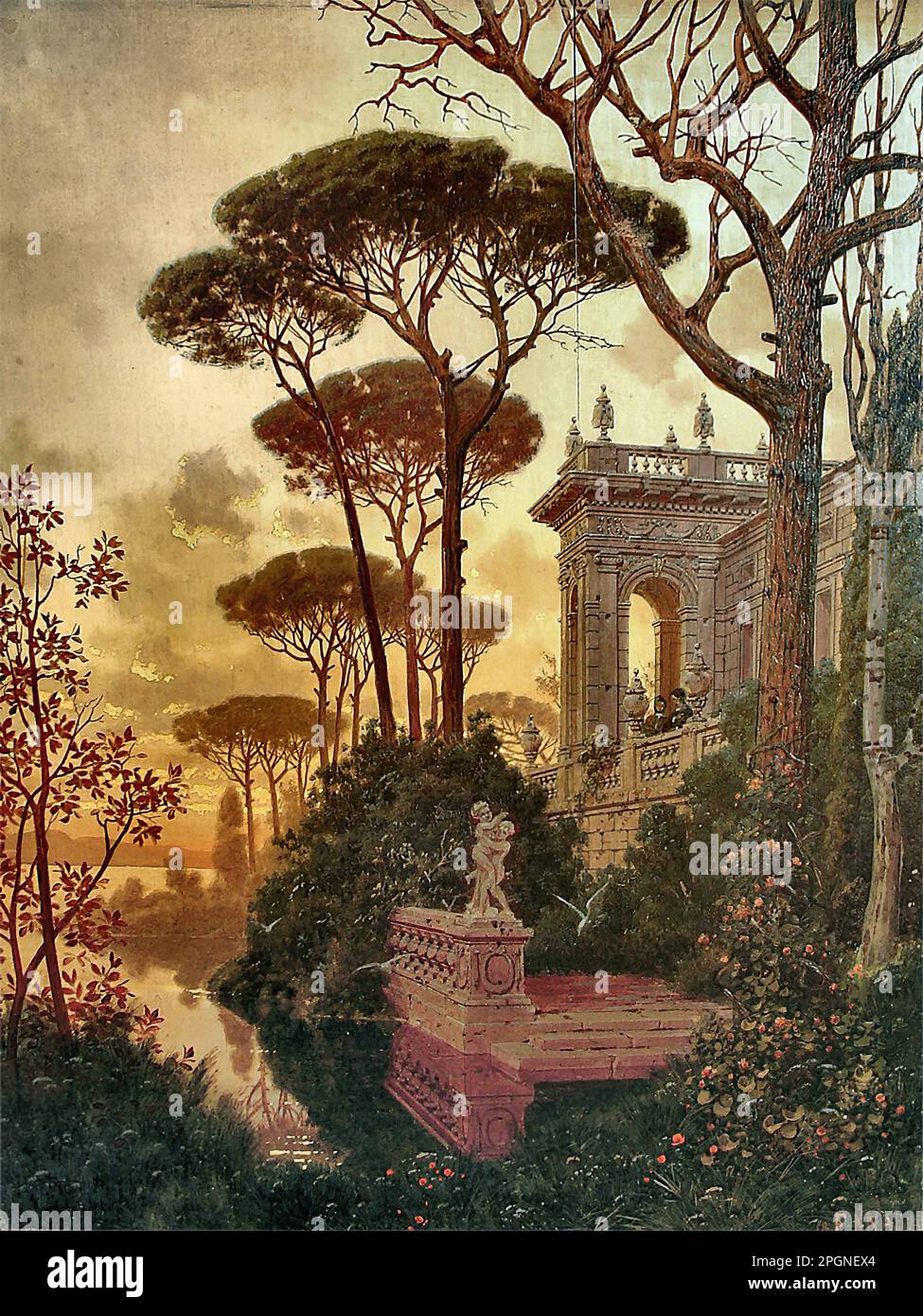 Knab Ferdinand - Villa Am See - German School - 19th Century - Knab ...