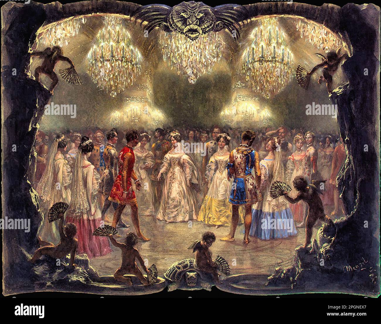 Menzel Adolph Von - Ball in the New Palace - German School - 19th and ...