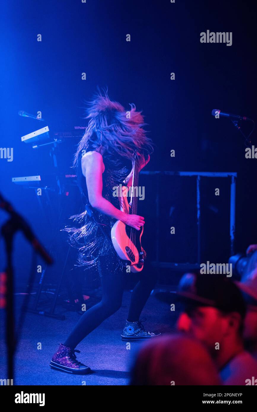 British indie rock band, The Subways, performing at the Frannz Club in ...