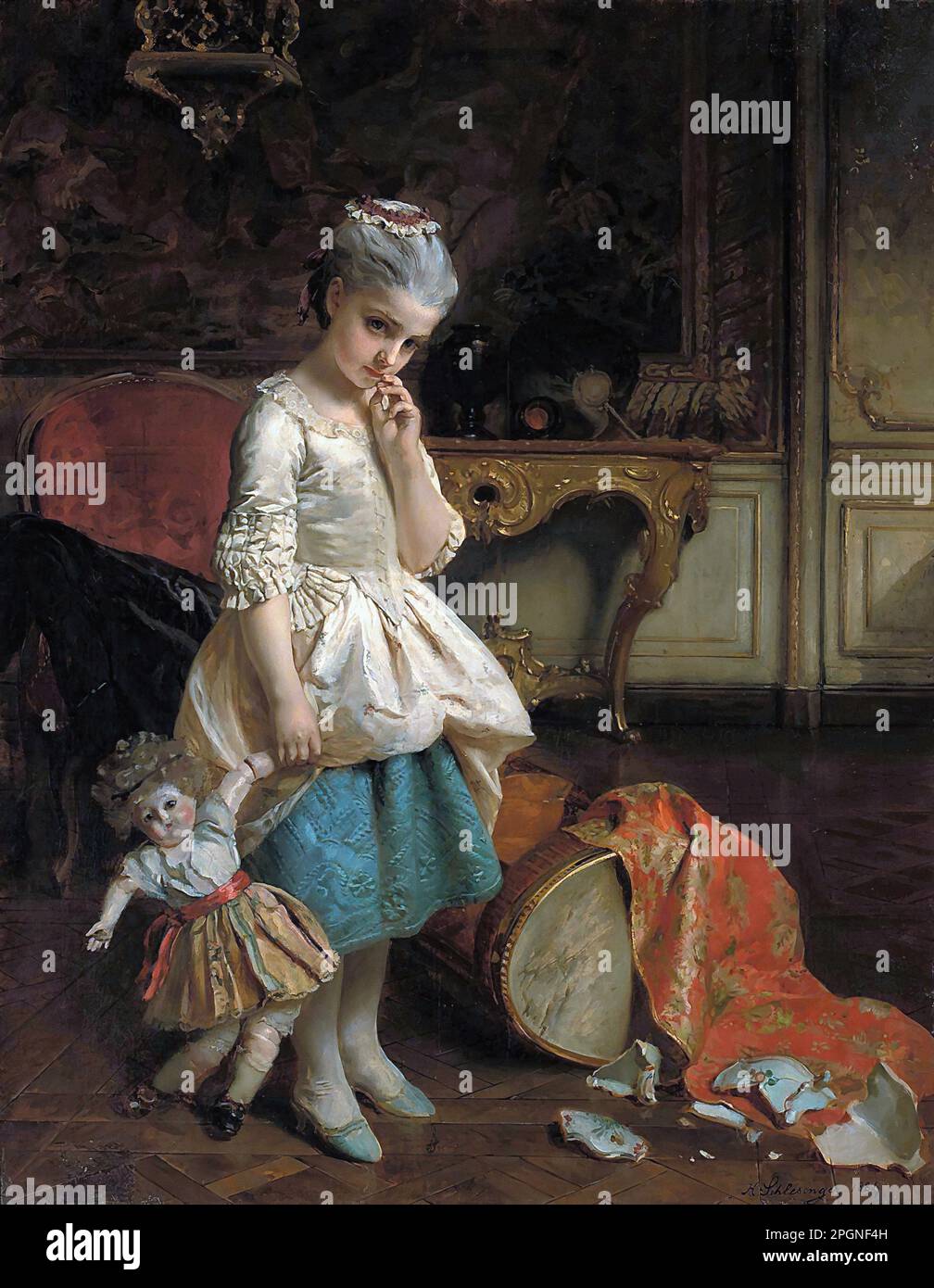 Schlesinger Felix - Un Petit Faux Pas - German School - 19th Century ...