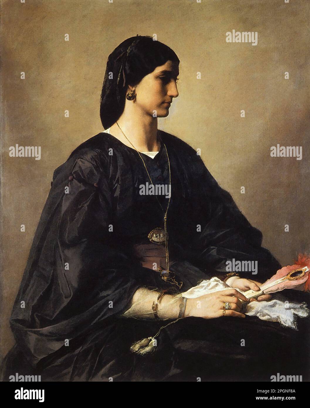 Feuerbach Anselm - Nanna Risi 5 (Black Lady) - German School - 19th ...