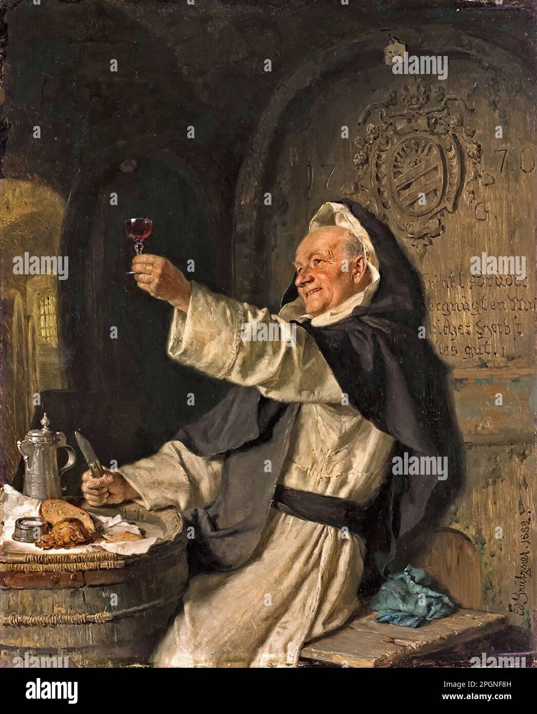 Grutzner Eduard Von - Cistercian Monk At The Snack - German School ...