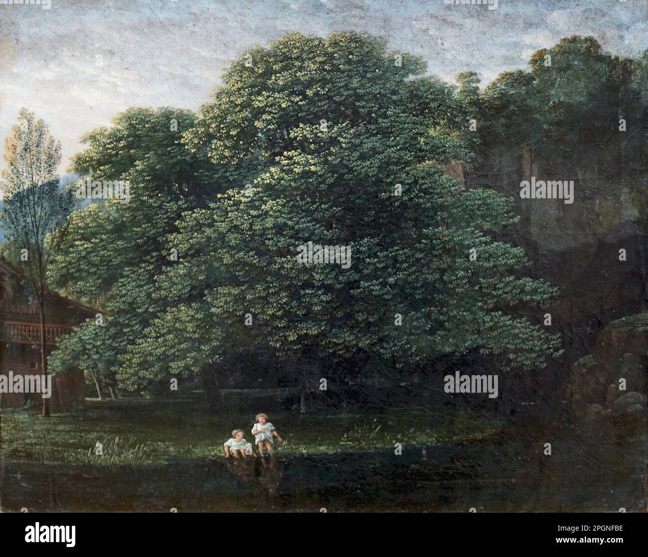 Schinkel Karl Friedrich - Landscape With Two Bathing Children - German ...
