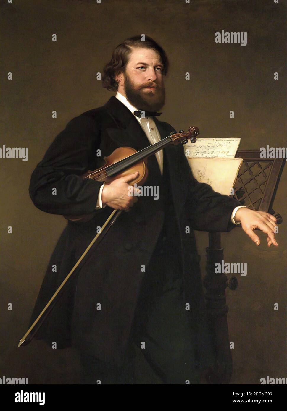 Bendemann Eduard Julius Friedrich - Portrait of Joseph Joachim - German ...