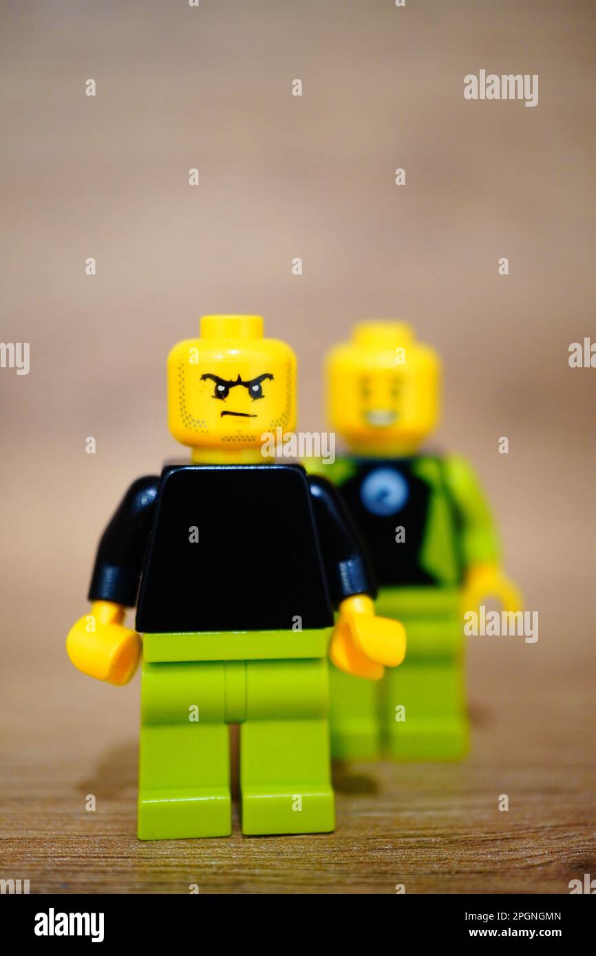 A Lego man figurines looking directly at the camera Stock Photo - Alamy