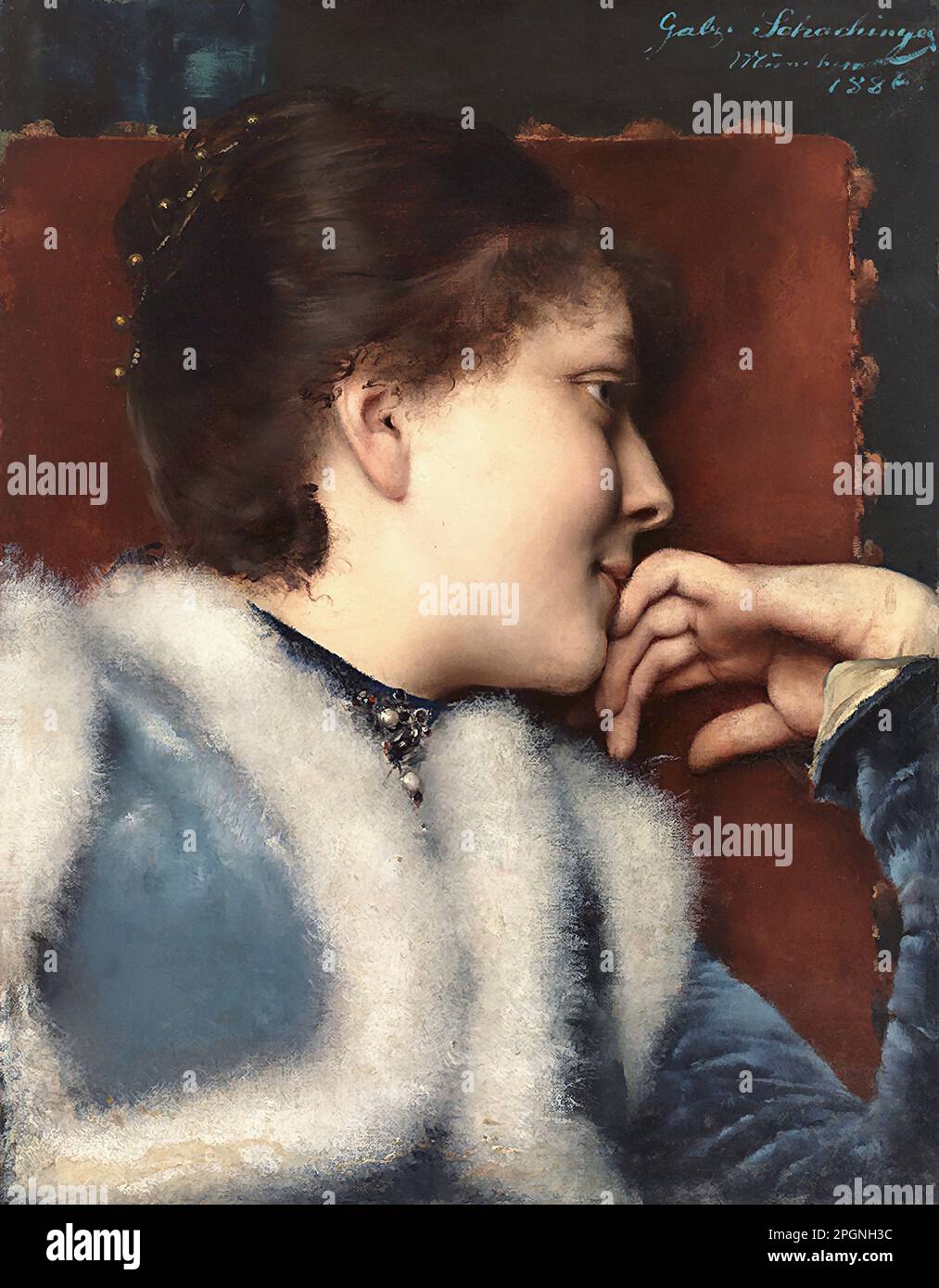 Schachinger Gabriel - Portrait of a Lady - German School - 19th Century ...