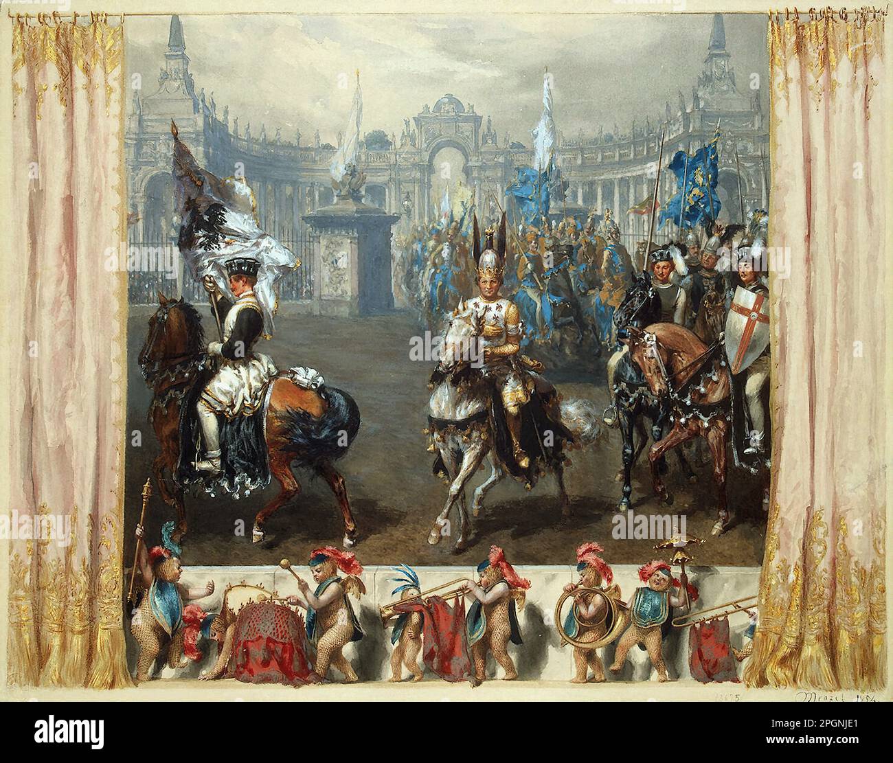 Menzel Adolph Von - Entrance of the Knights at the Festival of 'the ...