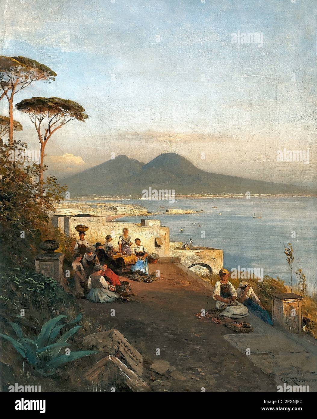 Flamm Albert - the Bay of Naples - German School - 19th Century - Flamm ...