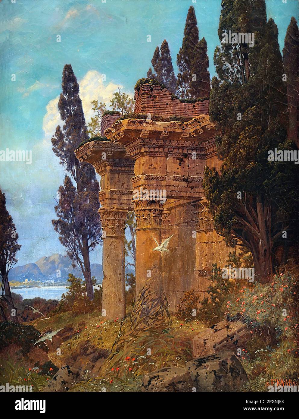 Knab Ferdinand - Landscape of Ruins 2 - German School - 19th Century ...