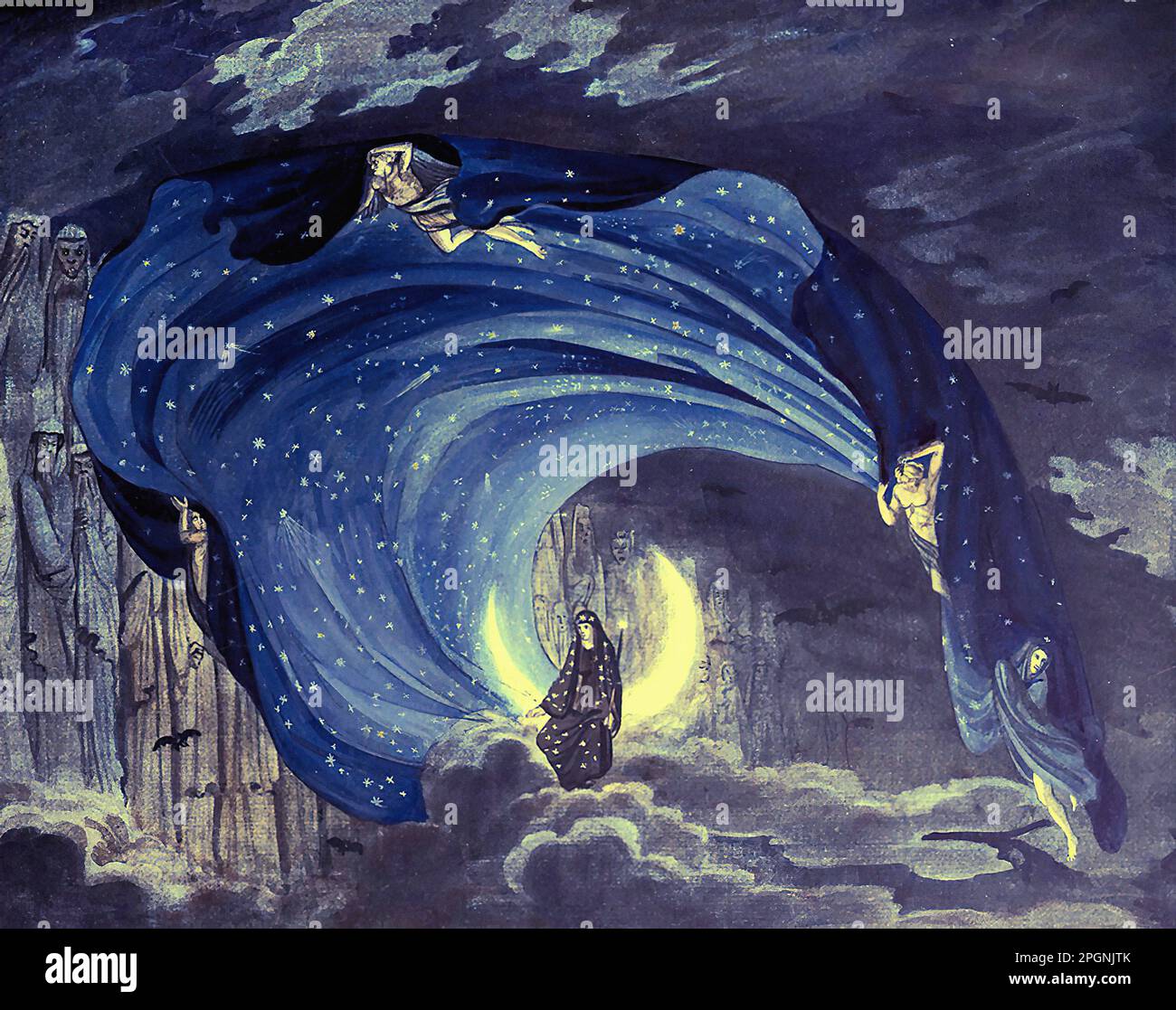 Quaglio Simon - Queen of the Night Scene for Mozart's Magic Flute 1 ...