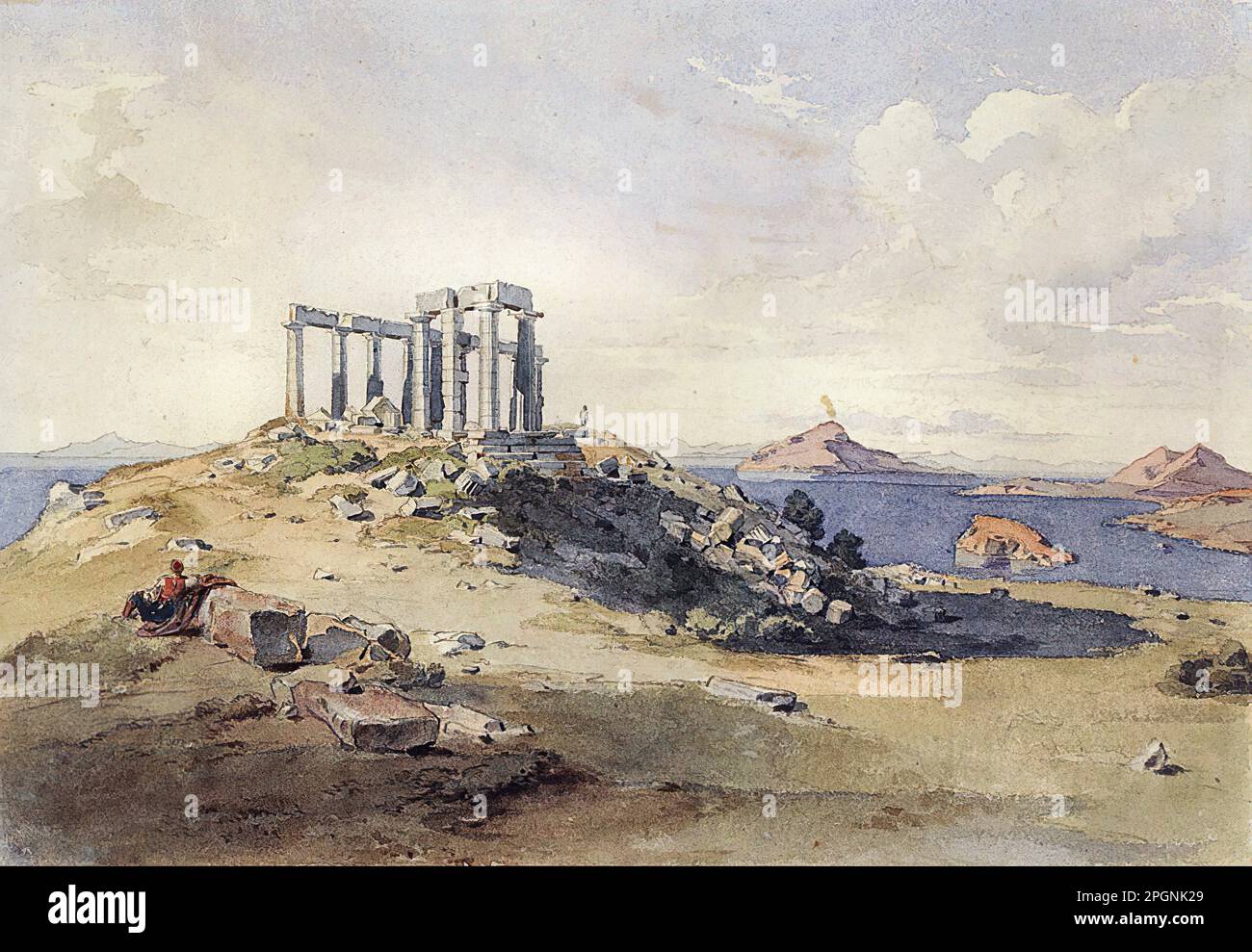 Rottmann Carl - Cape Sunion - German School - 19th and Early 20th ...