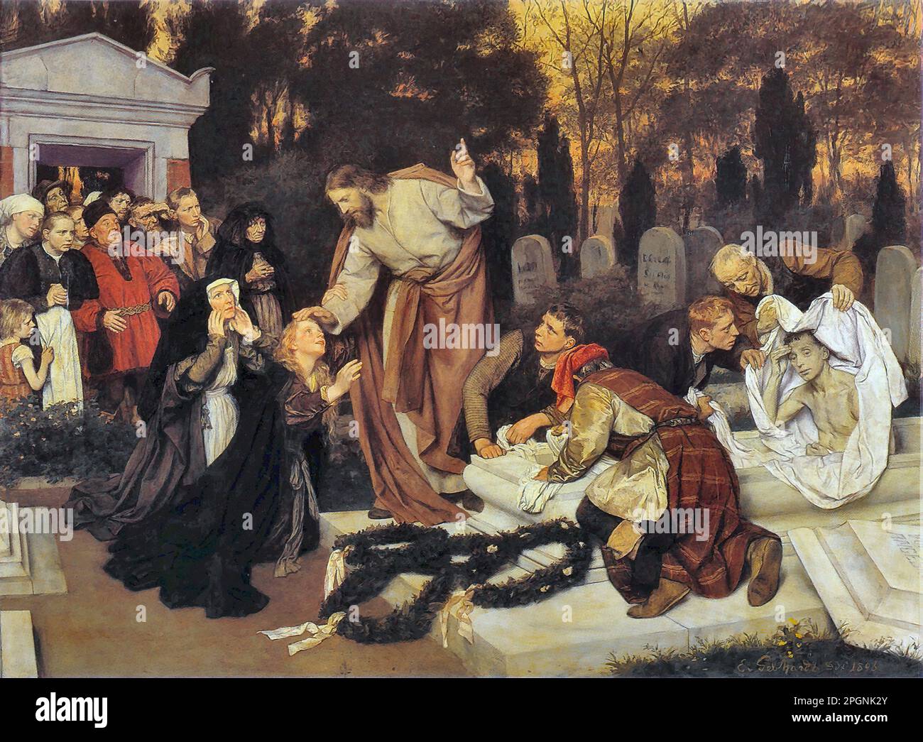 Gebhardt Eduard Von - the Raising of Lazarus - German School - 19th and ...