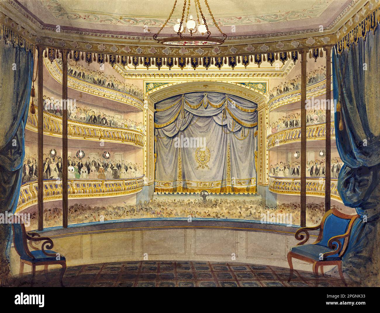 Rothbart Ferdinand - Coburg - Interior of the Theater - German School ...