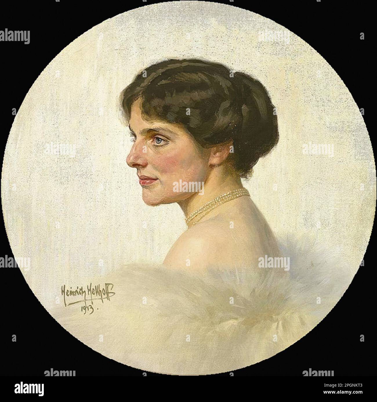 Hellhoff Heinrich - Portrait of a Lady - German School - 19th and Early ...