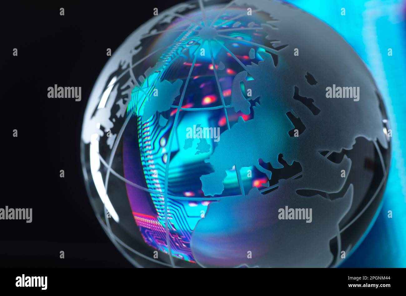 Globe circuit board hi-res stock photography and images - Alamy