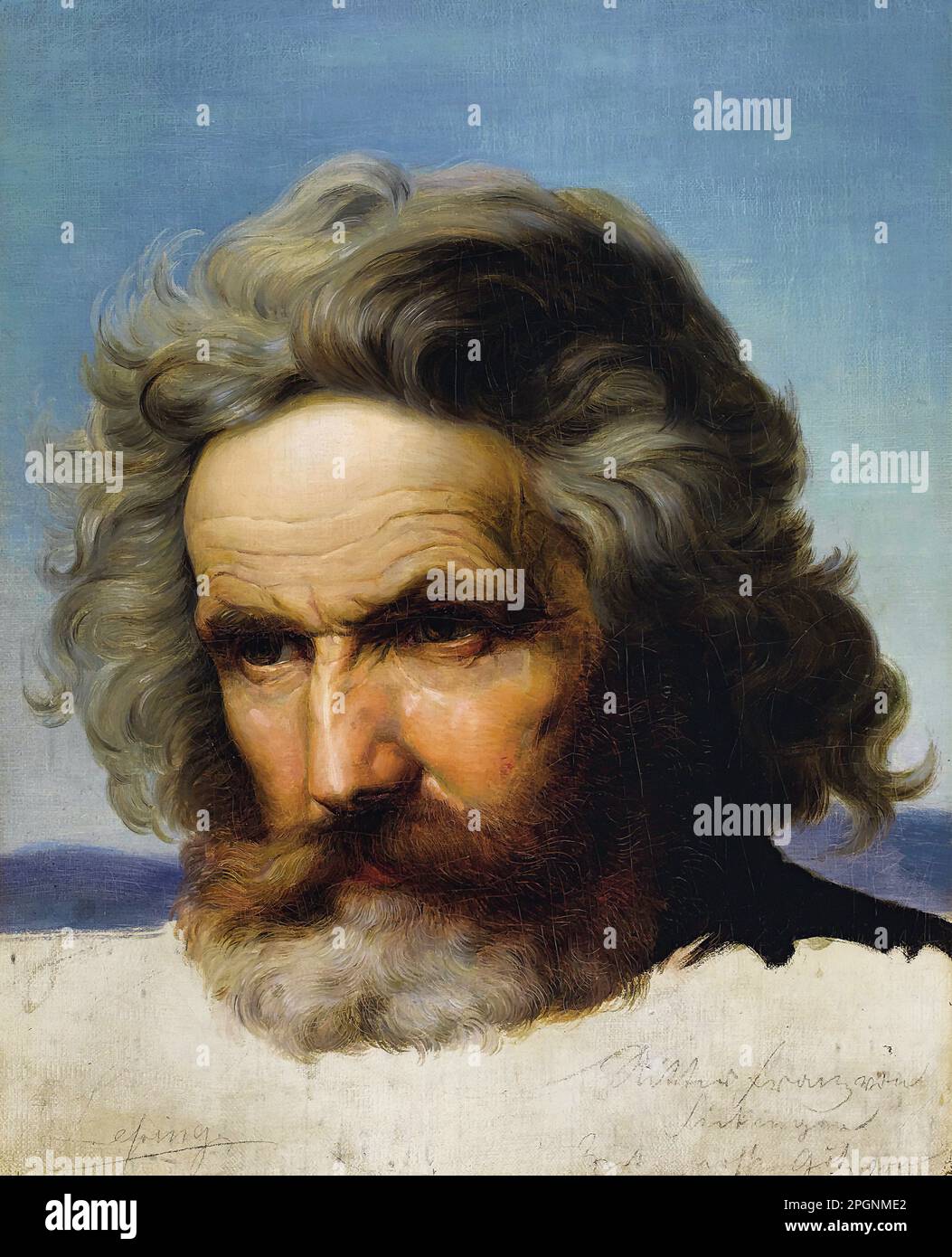 Lessing Karl Friedrich - Study of a Bearded Man - German School - 19th ...
