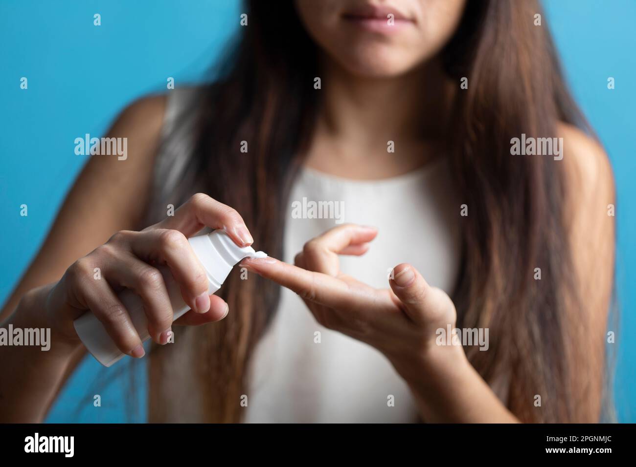 Woman hand beauty finger cream hi-res stock photography and images - Alamy